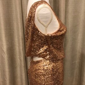 Crystal Doll | Dresses | Crystal Doll Prom Dress Gold Sequins Full ...